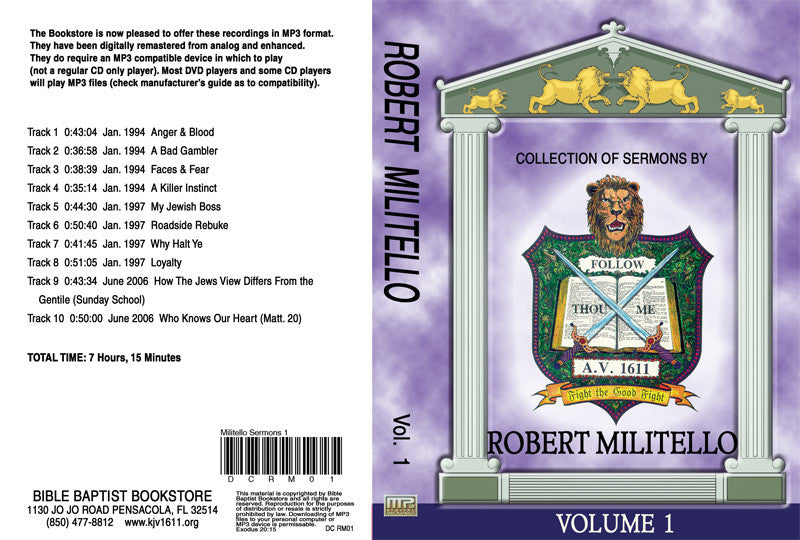 Robert Militello Sermons on MP3 - Volume 1 - Open Bible Bookstore